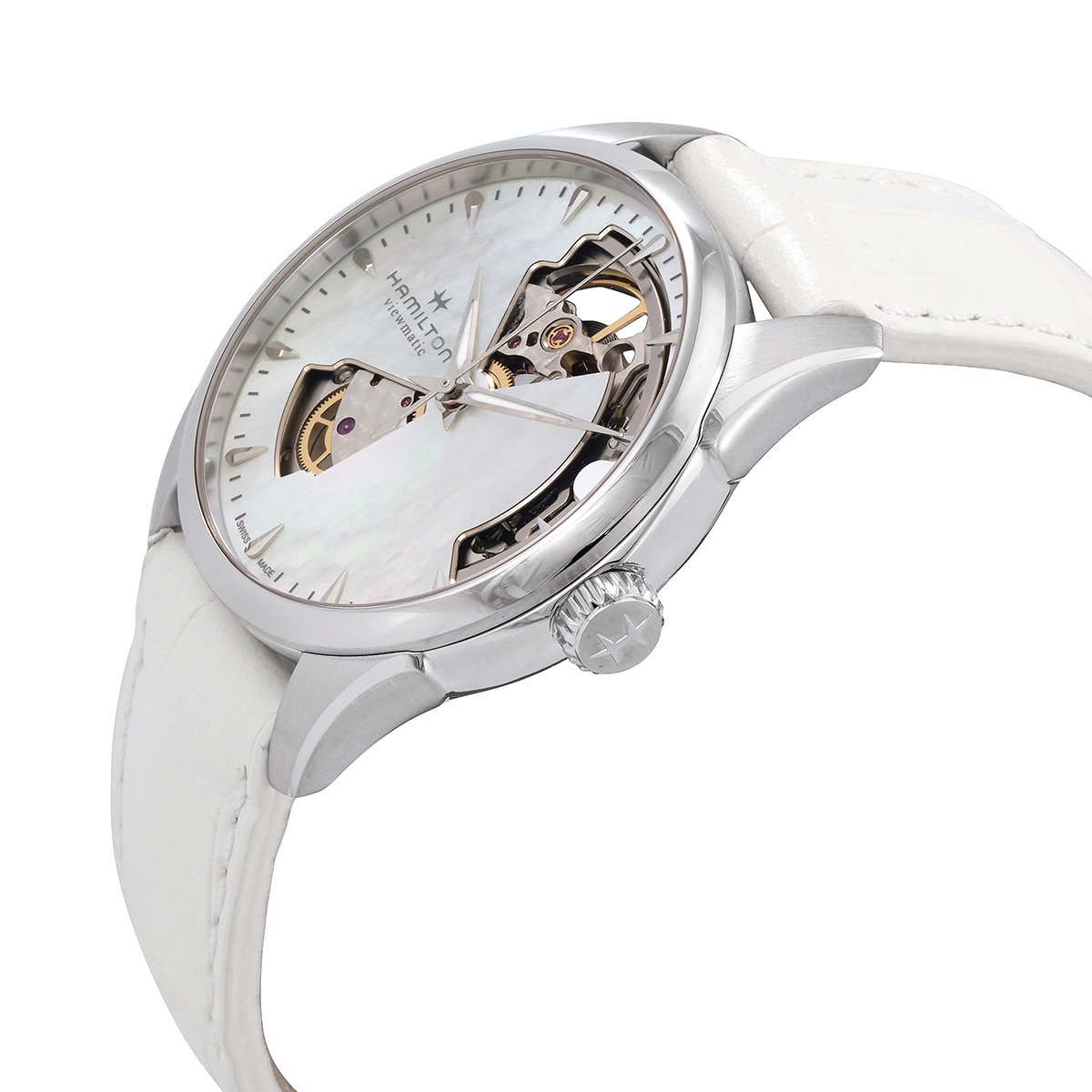 Hamilton Jazzmaster Open Heart Automatic Mother of Pearl Dial Ladies ...