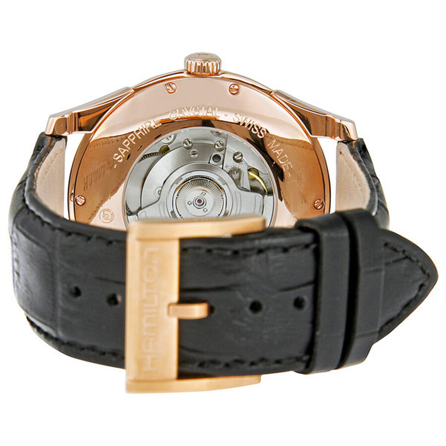 Hamilton Jazzmaster Silver Dial Black Leather Strap Men's Watch ...