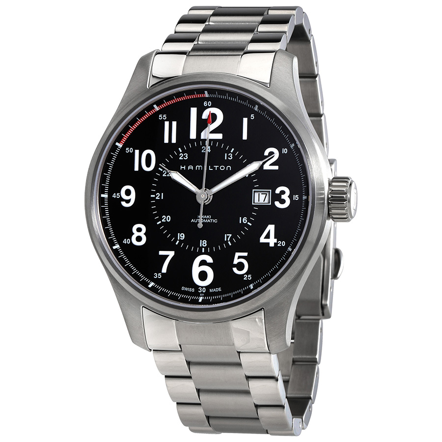 Hamilton Khaki Officer Automatic Black Dial Men's Watch H70615133 ...