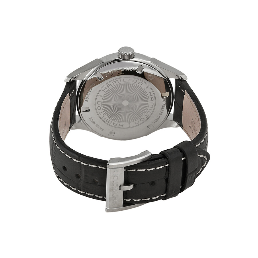 Hamilton Valiant Automatic Black Dial Black Leather Men's Watch ...