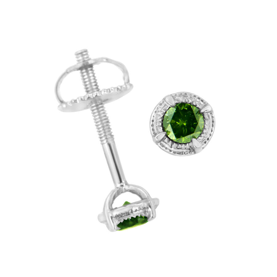 Haus Of Brilliance 925 Sterling Silver 1 5 Cttw Treated Green Diamond