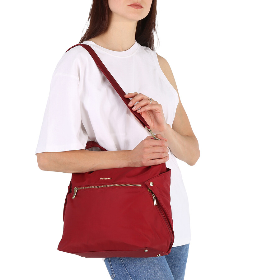 Hedgren Prisma Oblique Hobo Nylon Bag In Pomegranate HPRI05 358 ...