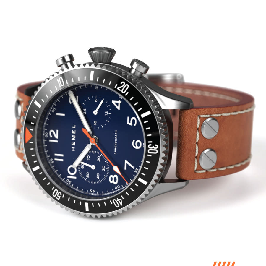 Hemel HF Chronograph GMT Quartz Blue Dial Men's Watch HF3NA - Watches ...