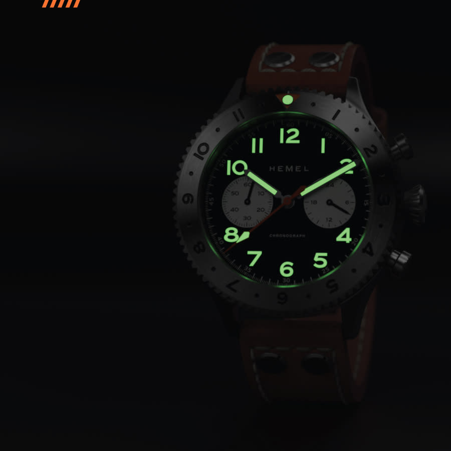 Hemel HF T20 Chronograph Mechaquartz Black Dial Men's Watch HF13 ...