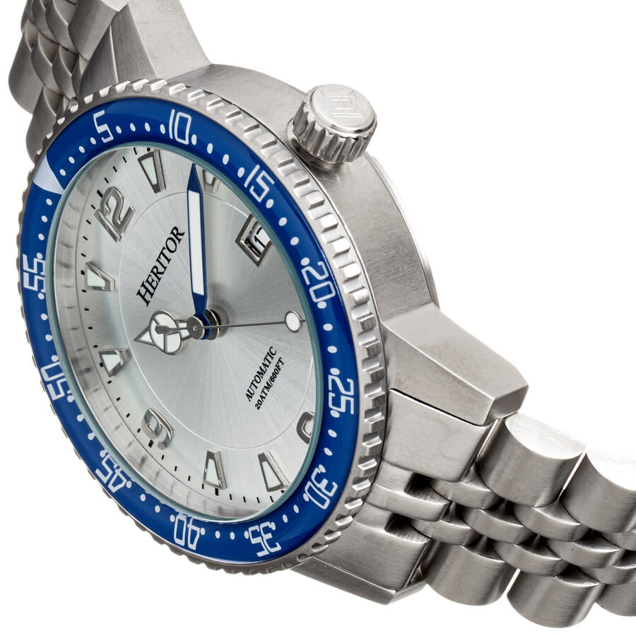 Heritor Dominic Automatic Silver Dial Men's Watch HERHR9801 ...
