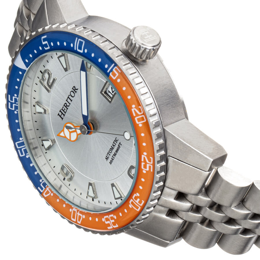 Heritor Dominic Automatic Silver Dial Men's Watch HERHR9802 ...