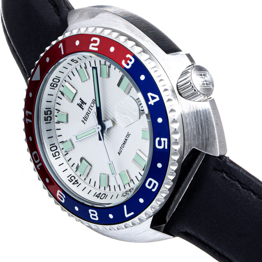 Heritor Pierce Automatic White Dial Pepsi Bezel Men's Watch HERHS1202 ...