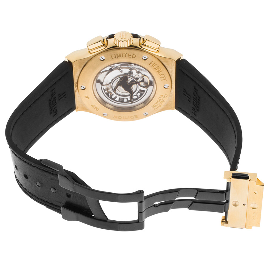 Hublot Classic Fusion Pele Skeleton Dial Black Leather Band Automatic ...