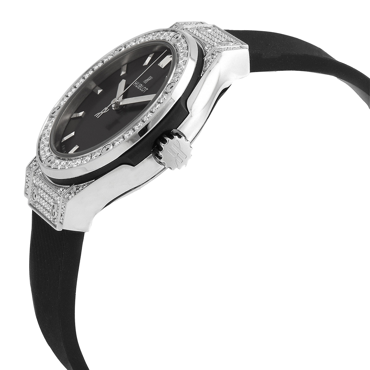 Hublot Classic Fusion Quartz Diamond Black Dial Ladies Watch 581.NX ...