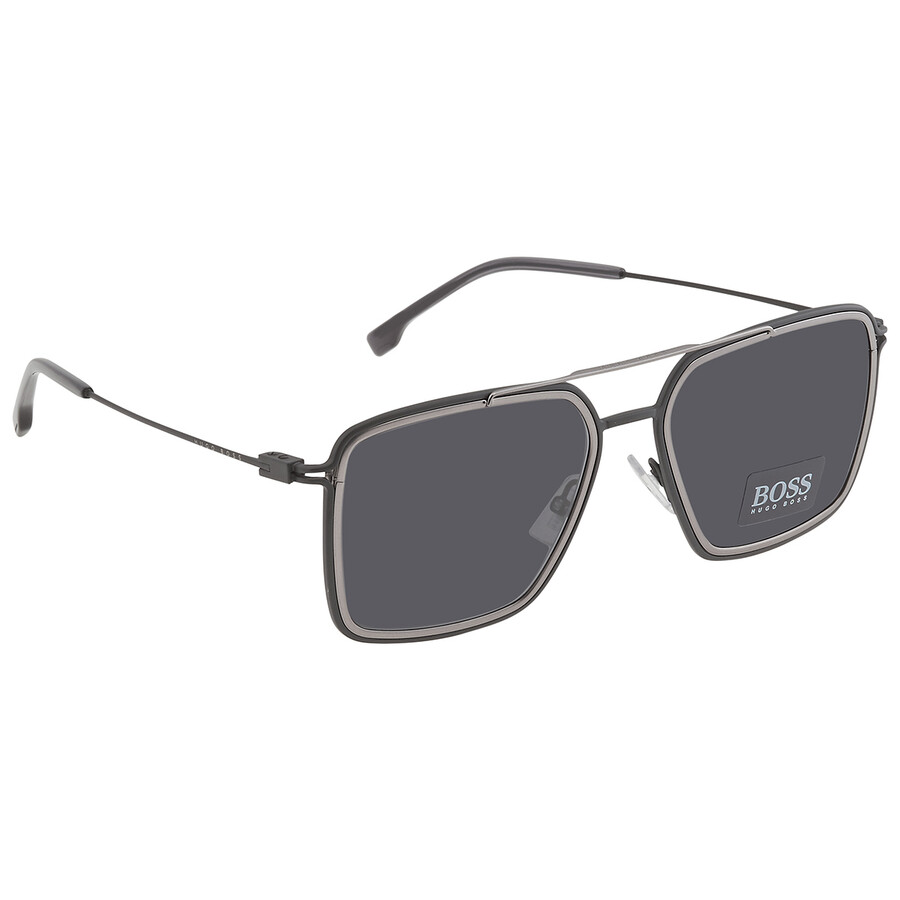 Hugo Boss Gray Navigator Men's Sunglasses BOSS 1191/S 0RZZ/IR 55 ...