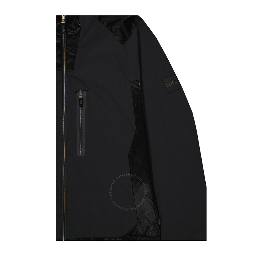 Hugo Boss Men's Black Water-Repellent Fabric Regular-Fit Windbreaker ...