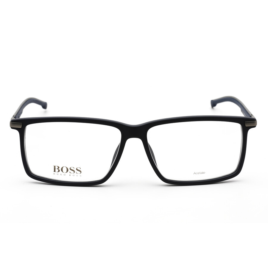 Hugo Boss Men's Blue Rectangular Eyeglass Frames BOSS12020FLL0058 ...