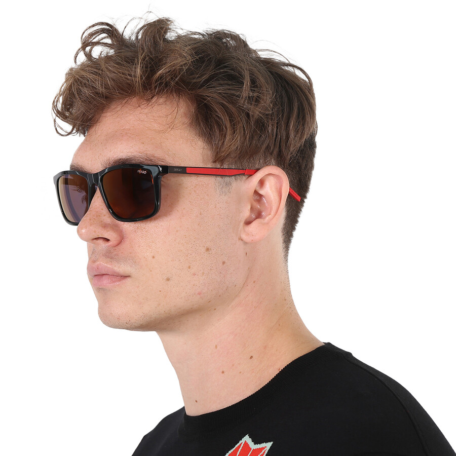 Hugo Boss Red Mirror Rectangular Men's Sunglasses HG 1139/S 0807/AO 56 ...