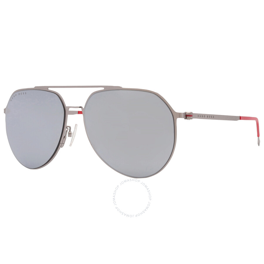 Hugo Boss Silver Multilay Pilot Mens Sunglasses Boss 1404fsk 0r81 61