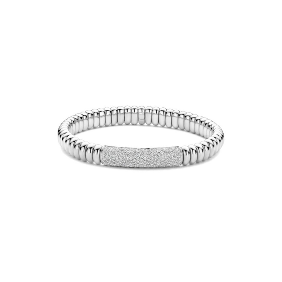 Hulchi Belluni 22344-Ww 18K Wg Bracelet Pave Bar Diamonds 1.10 Cttw ...