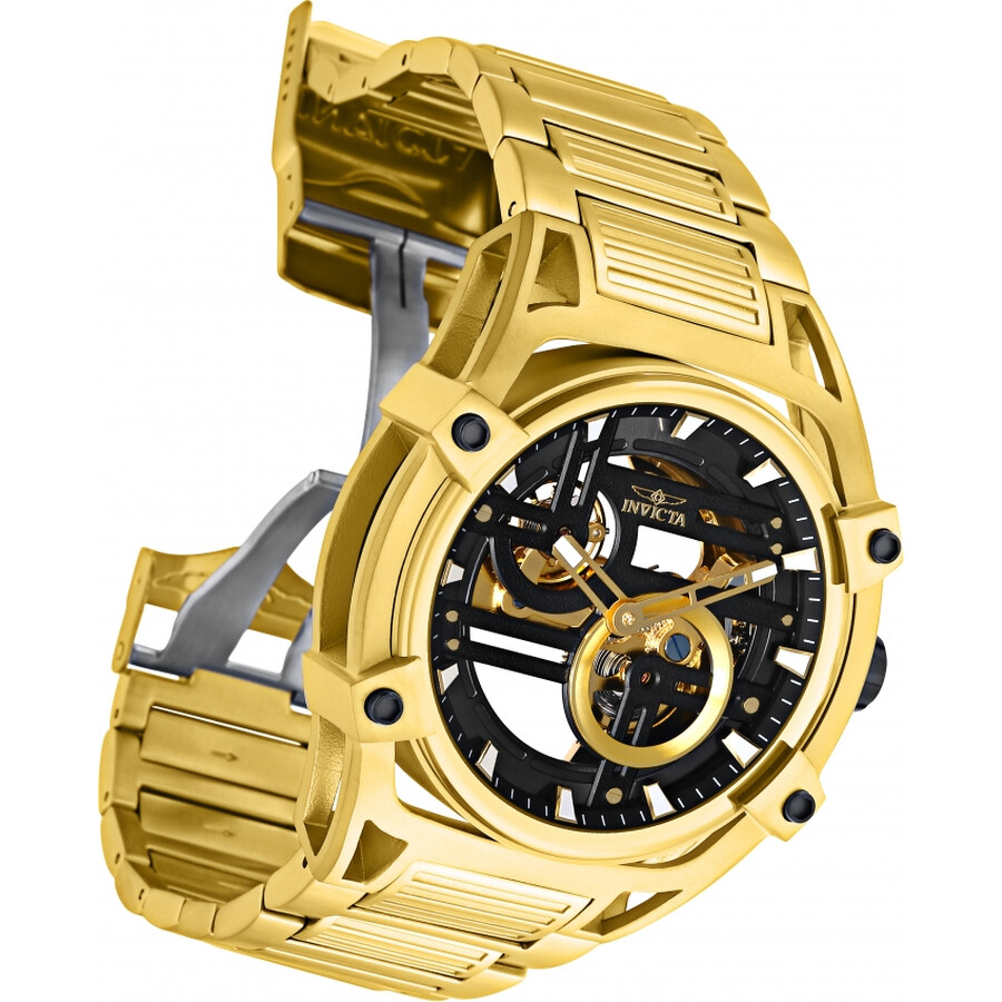 Invicta Akula Automatic Black Dial Yellow Gold-tone Men's Watch 32356 ...