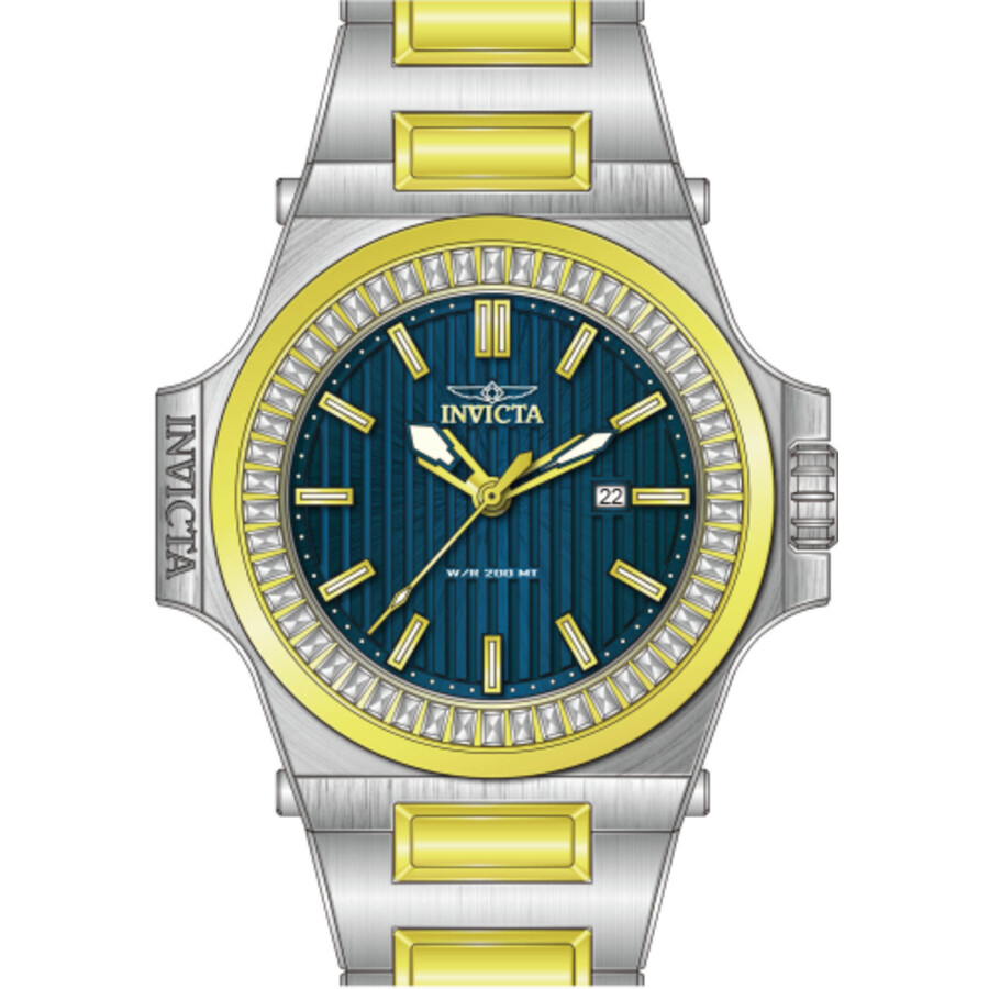 Invicta Akula Quartz Crystal Blue Dial Men's Watch 43384 886678575510 ...