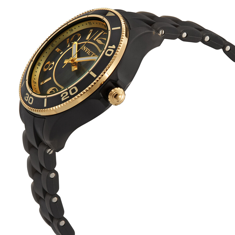 Invicta Anatomic Quartz Black Mother of Pearl Dial Ladies Watch 30363 ...