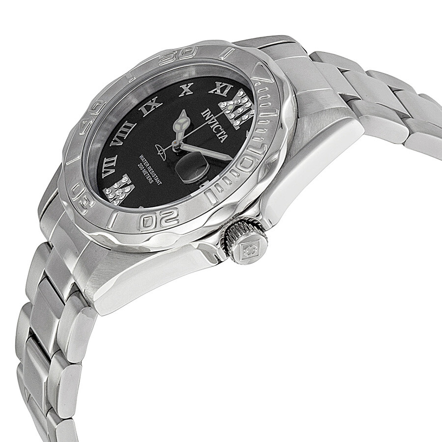 Invicta Angel Black Dial Stainless Steel Ladies Watch 14349 ...
