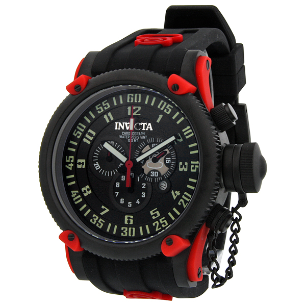Invicta Anniversary Russian Diver Chronograph Black Dial Black PVD Men ...