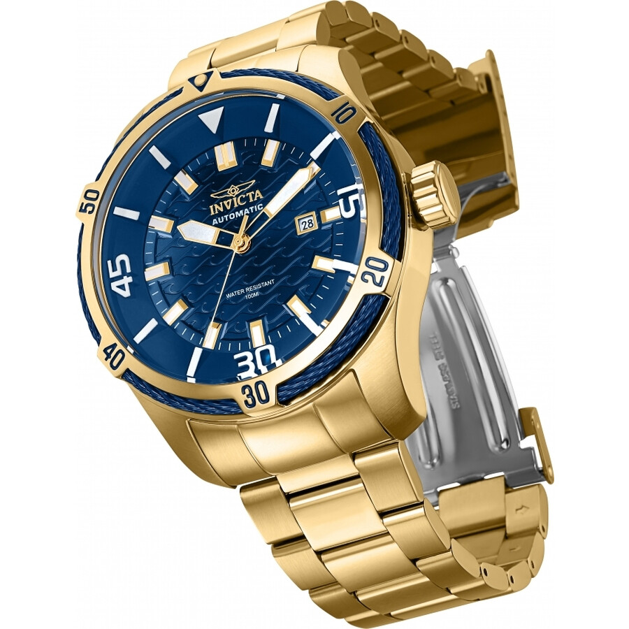 Invicta Bolt Automatic Blue Dial Yellow Gold-tone Men's Watch 29810 ...