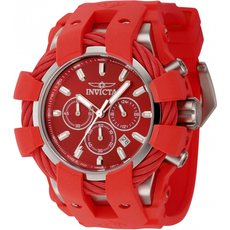 Invicta Bolt Chronograph GMT Date Quartz Red Dial Men's Watch 45164 ...