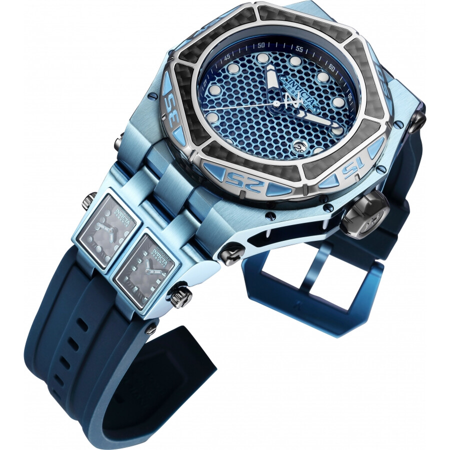Invicta Carbon Hawk Automatic Date Hexagon Blue Dial Men's Watch 38910 ...