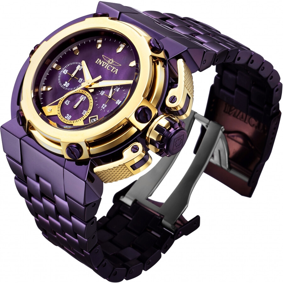 Invicta Coalition Forces X-Wing Chronograph GMT Quartz Purple Dial Men ...