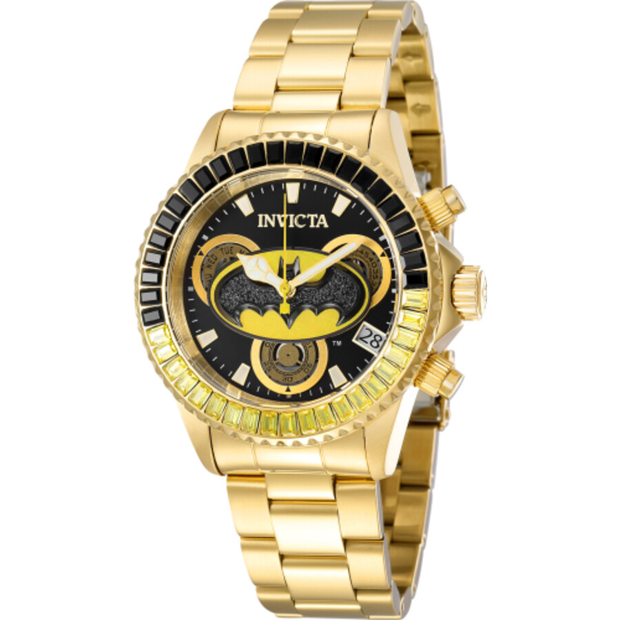 Invicta DC Comics Batman Chronograph Quartz Crystal Black Dial Ladies ...