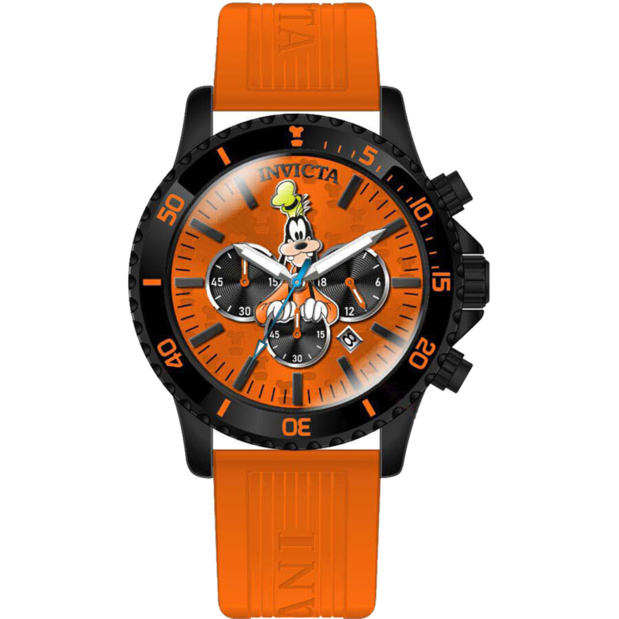 Invicta Disney Limited Edition Goofy Chronograph Quartz Orange Dial Men ...