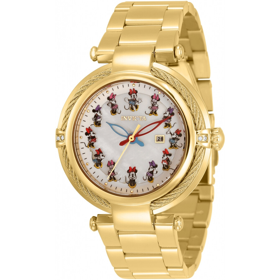 Invicta Disney Limited Edition Minnie Mouse Quartz White Dial Ladies ...