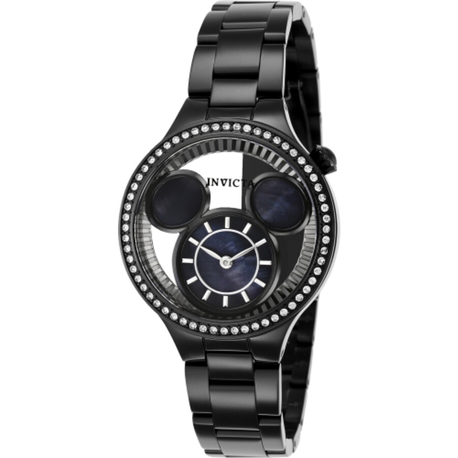 Invicta Disney Limited Edition Quartz Crystal Black Dial Ladies Watch ...