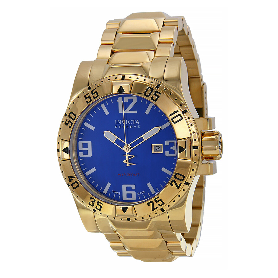 Invicta Excursion Blue Dial Gold-plated Men's Watch 80600 886678137794 - Watches, Excursion ...