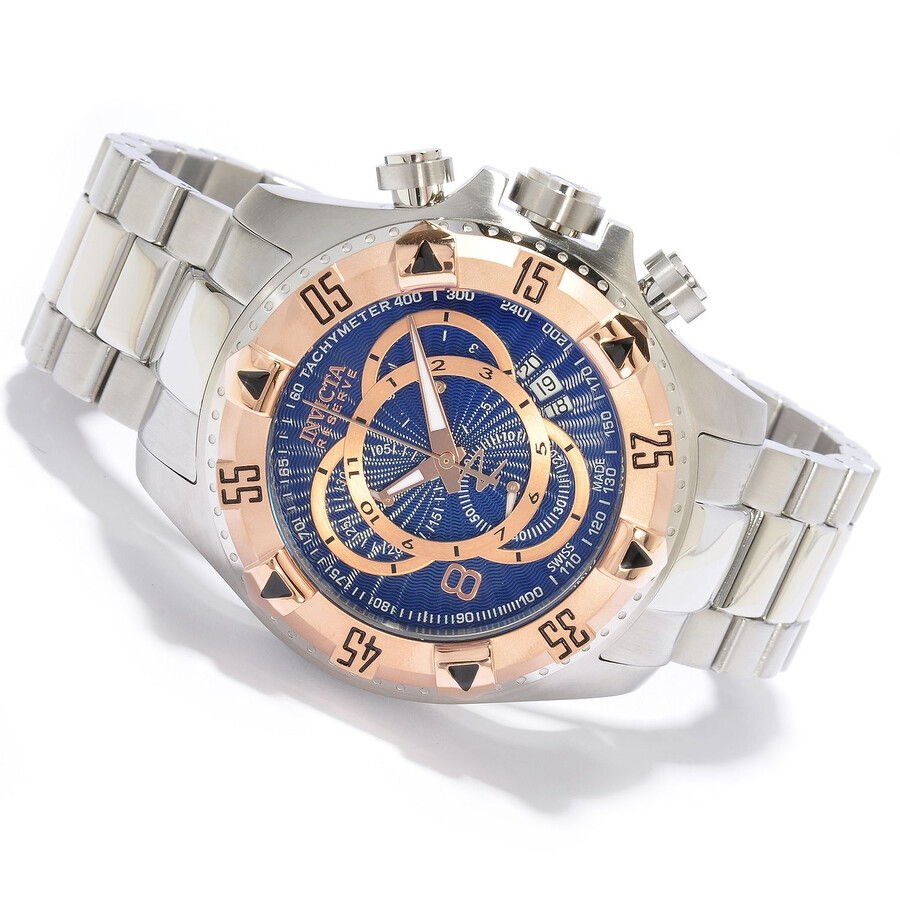 Invicta Excursion Chronograph Blue Dial Stainless Steel Men's Watch ...