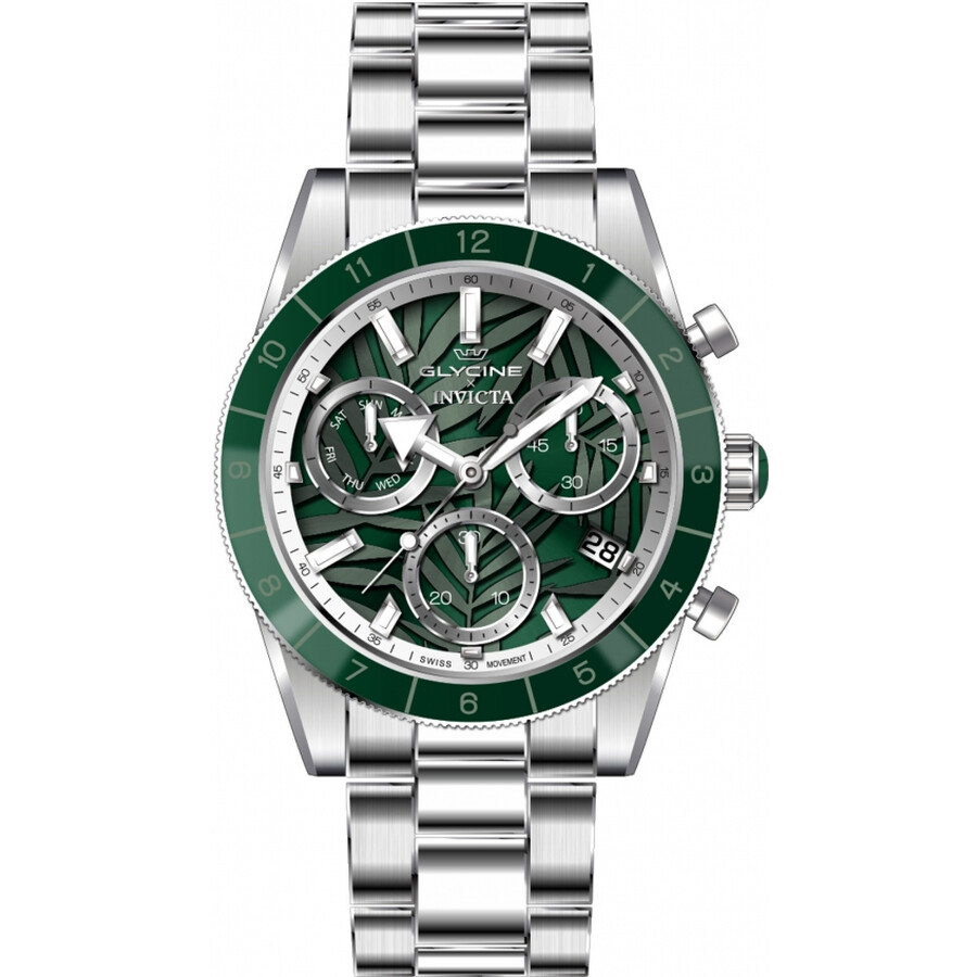 Invicta Five Elements Wood Chronograph Date Quartz Green Dial Men's ...