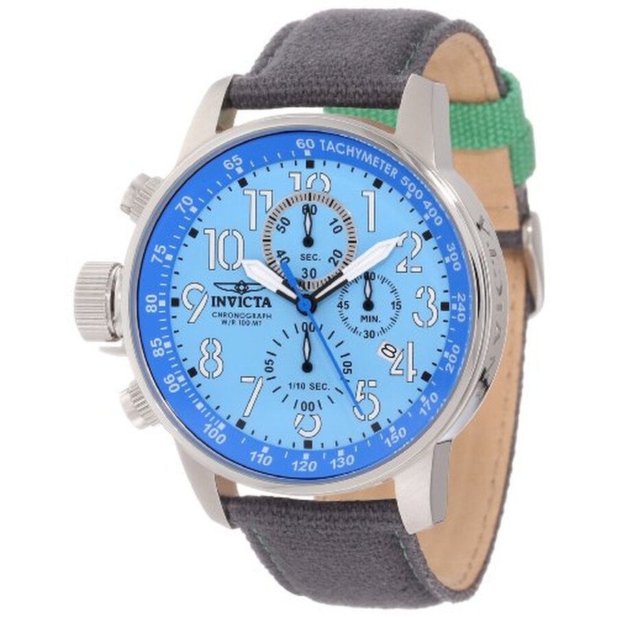 Invicta Force Lefty Crown Chronograph Blue Dial Stainless Steel Men's ...