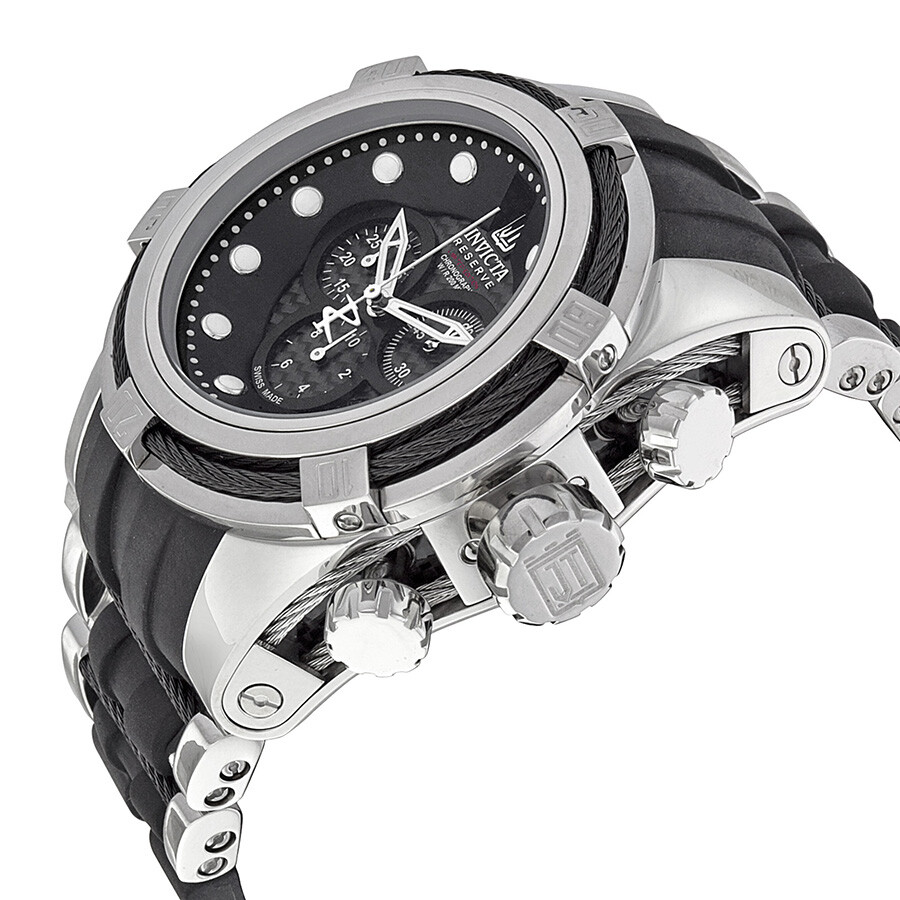 Invicta Jason Taylor Chronograph Black Dial Stainless Steel Men's Watch ...