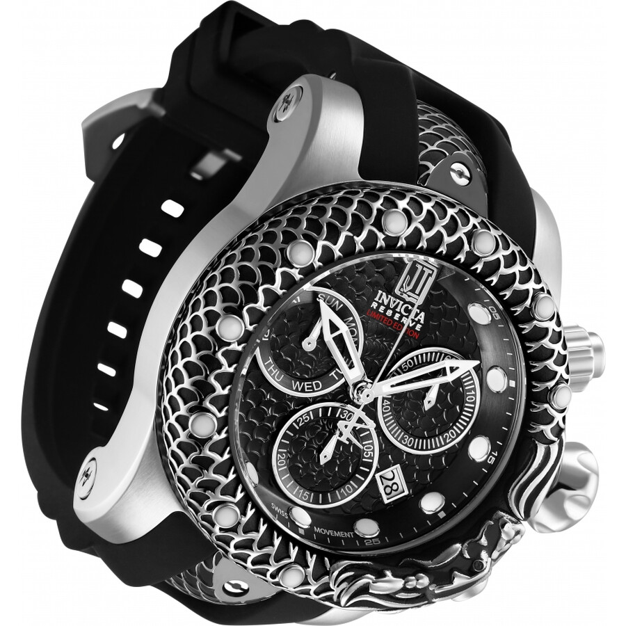 Invicta Jason Taylor Chronograph Quartz Black Dial Dragon Bezel Men's ...