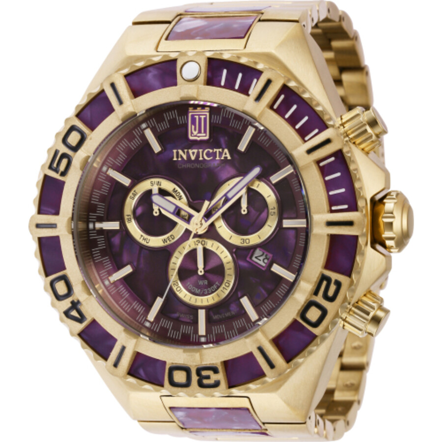 Invicta Jason Taylor Chronograph Quartz Purple Dial Men's Watch 40205 ...