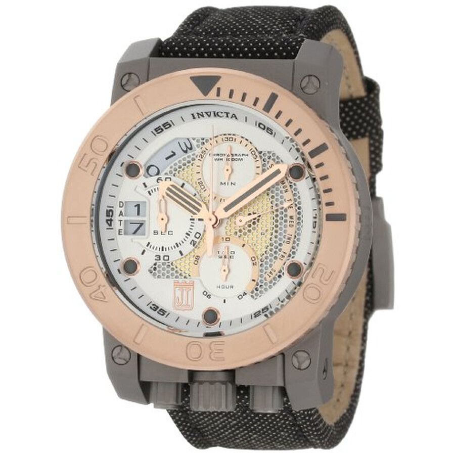 Invicta Jason Taylor Chronograph Silver Dial Rose Gold-Tone Titanium ...