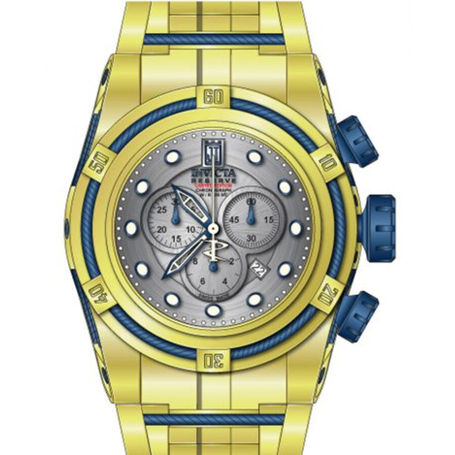 Invicta Jason Taylor Chronograph Silver-tone Dial Gold Ion-plated ...