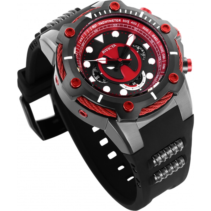 Invicta Marvel Deadpool Chronograph Crystal Black Dial Men's Watch ...
