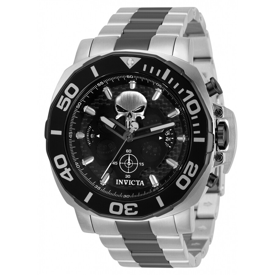 Invicta Marvel Punisher Chronograph Quartz Black Dial Men's Watch 35094 ...