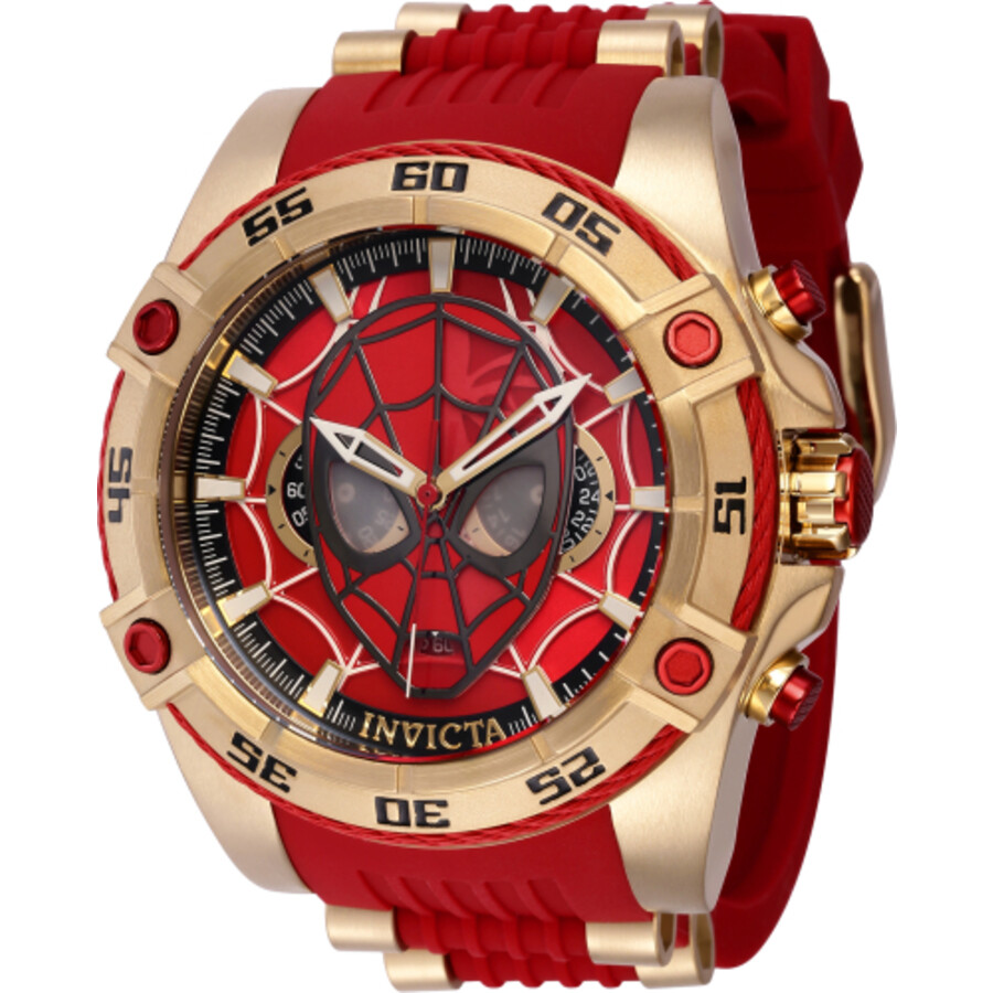 Invicta Marvel Spiderman Chronograph GMT Quartz Red Dial Men's Watch ...