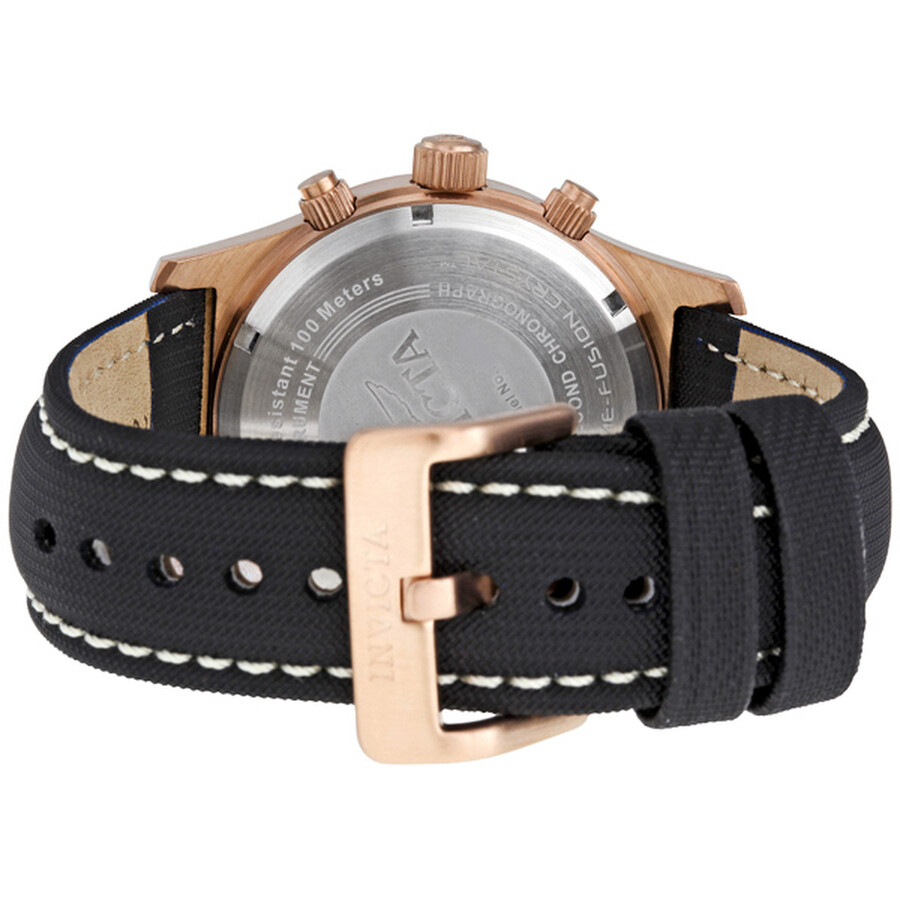 Invicta Military Chronograph Rose Gold-tone Black Dial Men's Watch 1319 ...