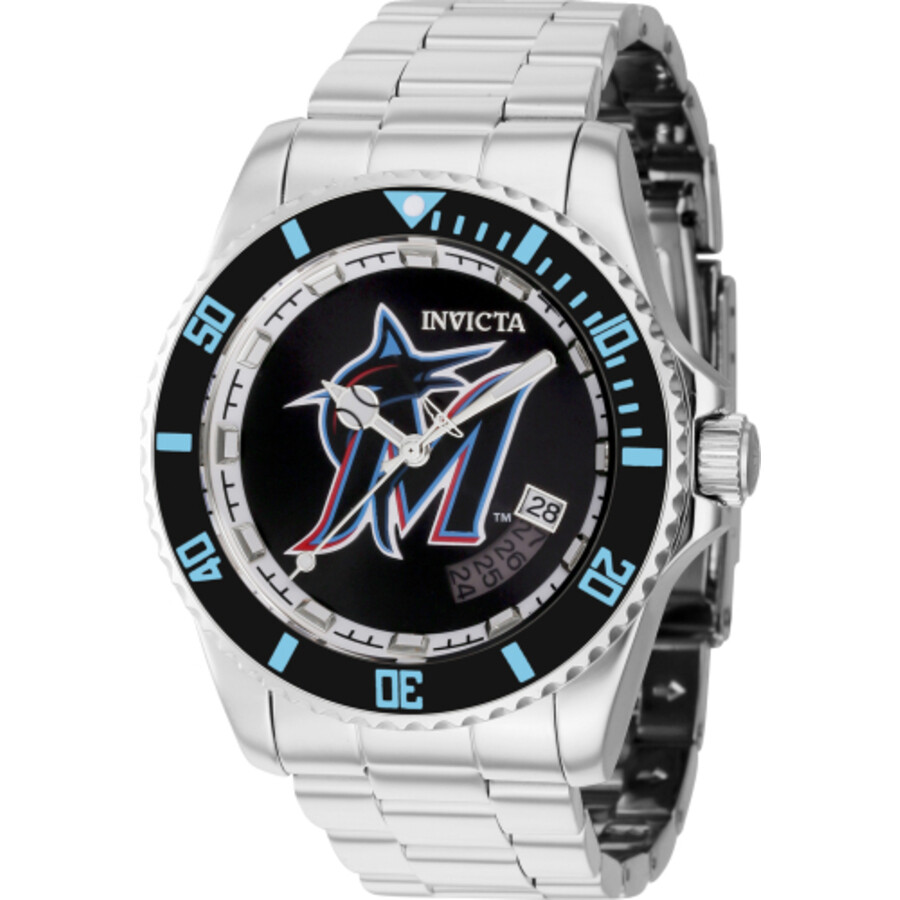 Invicta MLB Miami Marlins Automatic Black Dial Men's Watch 42975 ...