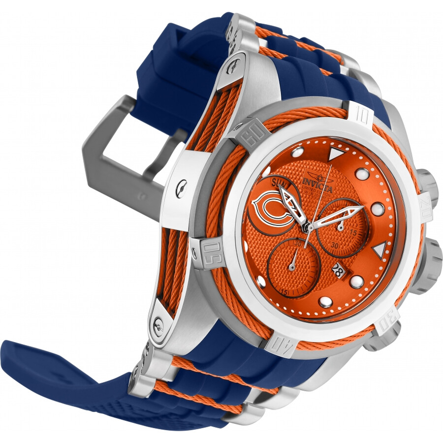 Invicta NFL Chicago Bears Chronograph Quartz Orange Dial Men's Watch ...