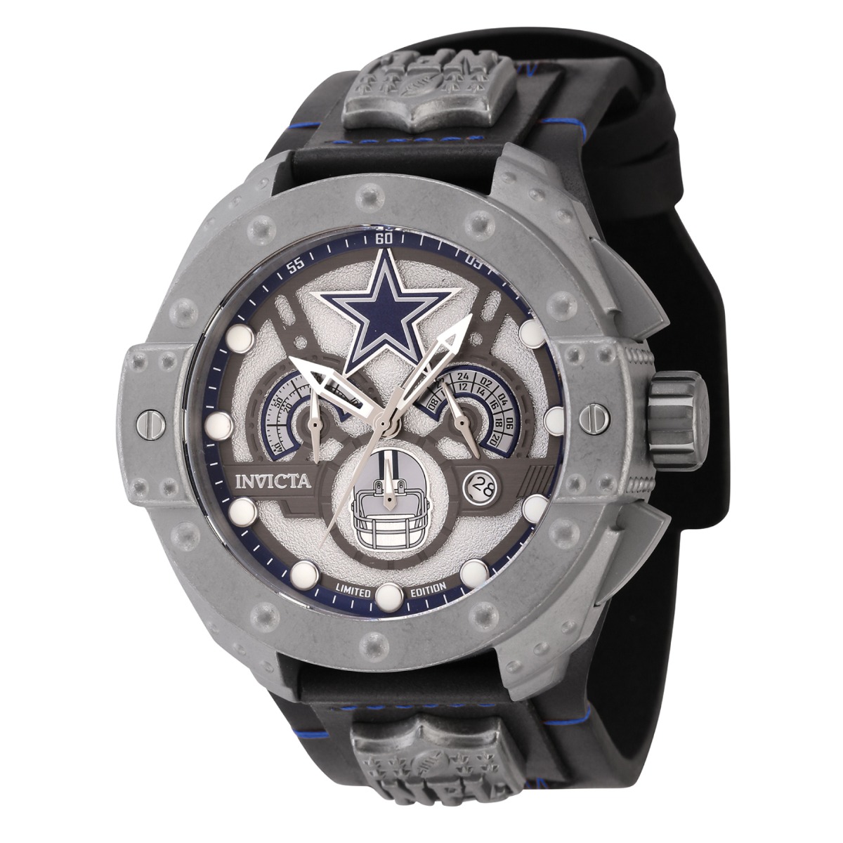 Invicta NFL Dallas Cowboys Chronograph GMT Quartz Gunmetal Dial Men's ...