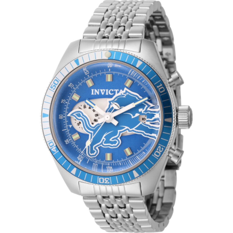 Invicta NFL Detroit Lions World Time GMT Quartz Blue Dial Men's Watch ...