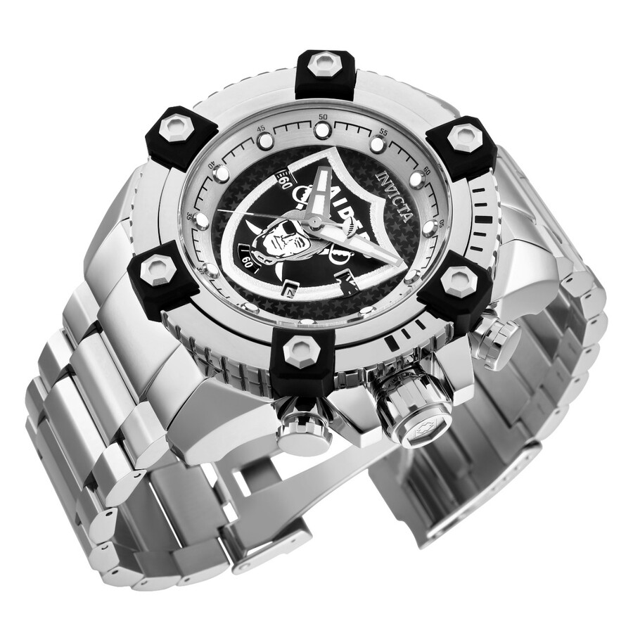 Invicta NFL Las Vegas Raiders Chronograph GMT Quartz Black Dial Men's ...